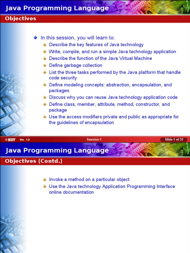 Java Programming Language: in This Session, You Will Learn To | PDF | Java Virtual Machine ...
