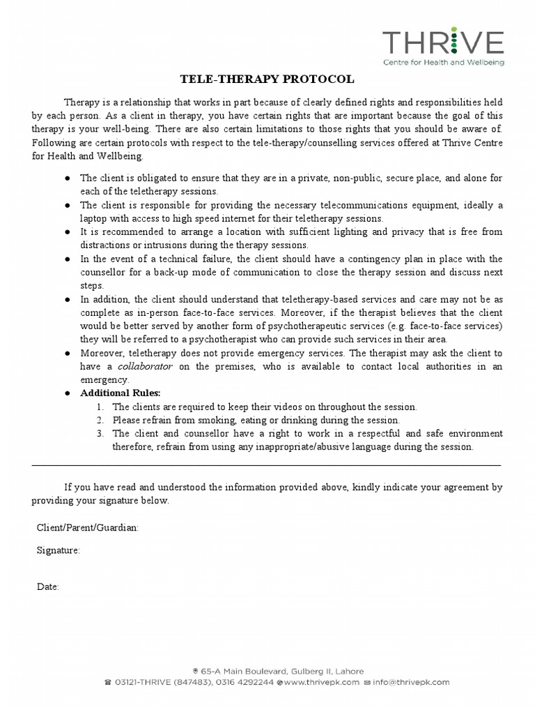 Tele-Therapy Protocols | PDF | Psychotherapy