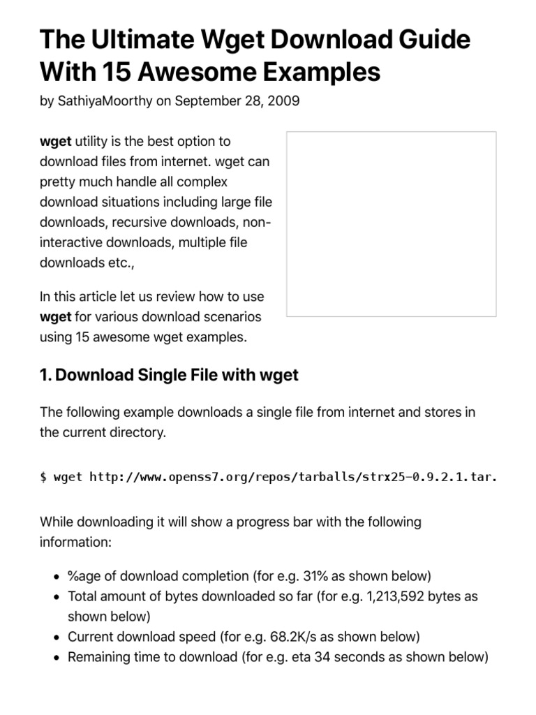 The Ultimate Wget Download Guide With 15 Awesome Examples | PDF | File ...