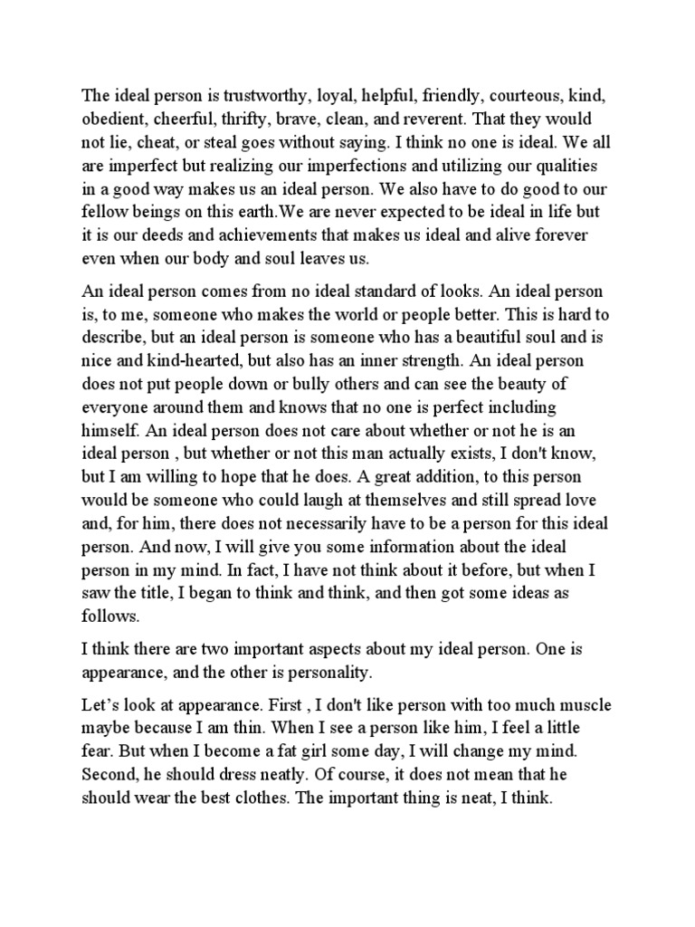 Ideal Person | PDF