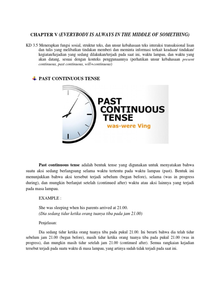 Past Continuous Tense | PDF