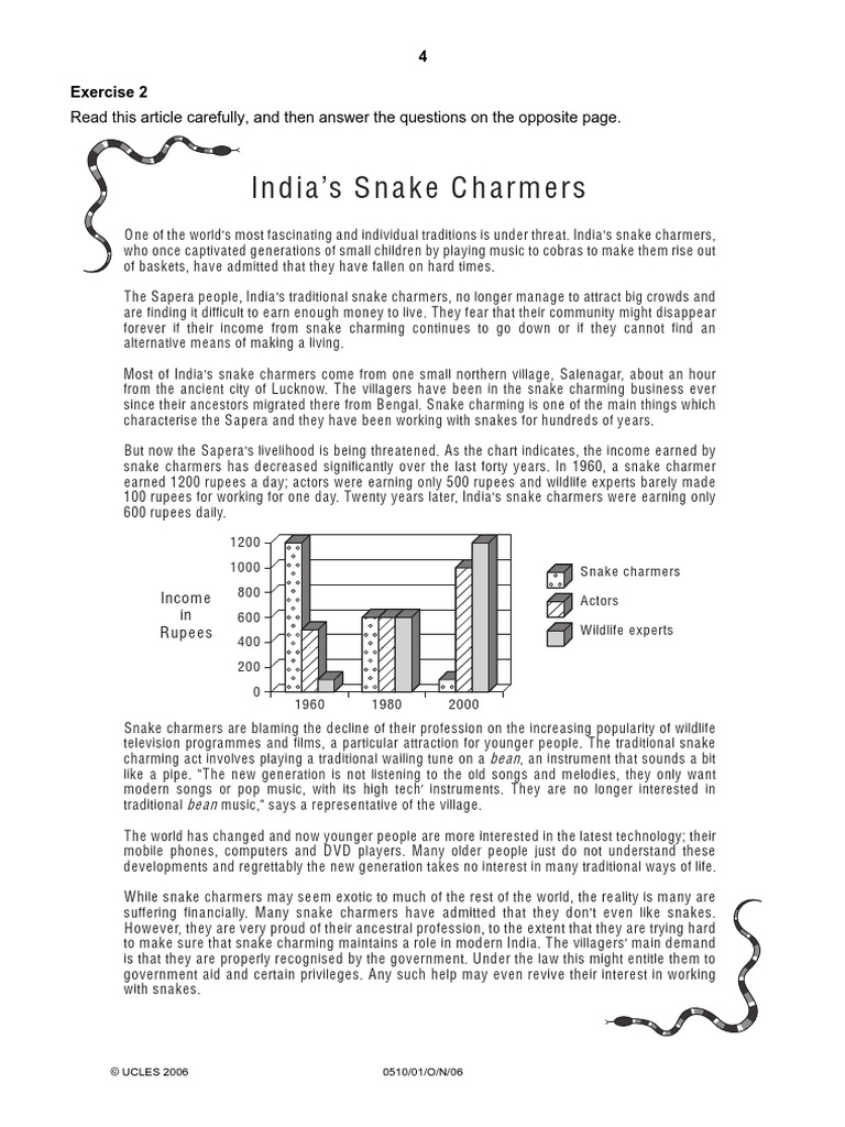 Paper 1 Cambridge IGCSE Nov. 2006:11 Comprehension | PDF