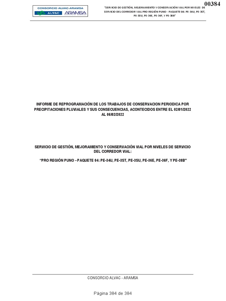 1.informe Reprogramacion Periodico (02.01.22-06.02.22) Ok | PDF | Precipitación | Lluvia