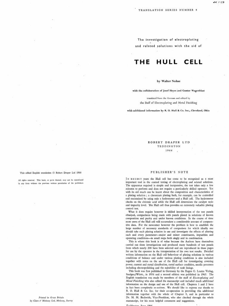 The Hull Cell Investigation | PDF