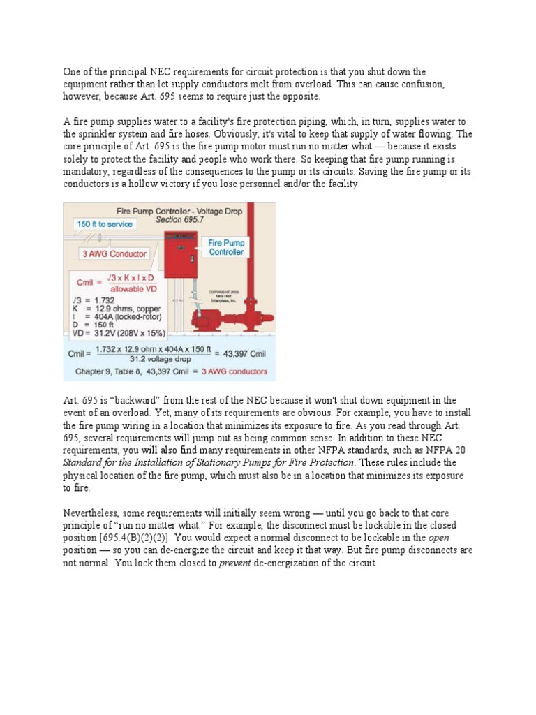 Fire Pump As Pec | PDF | Electrical Wiring | Pump