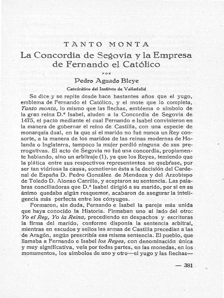 Aguado Bleye-Tanto Monta | PDF