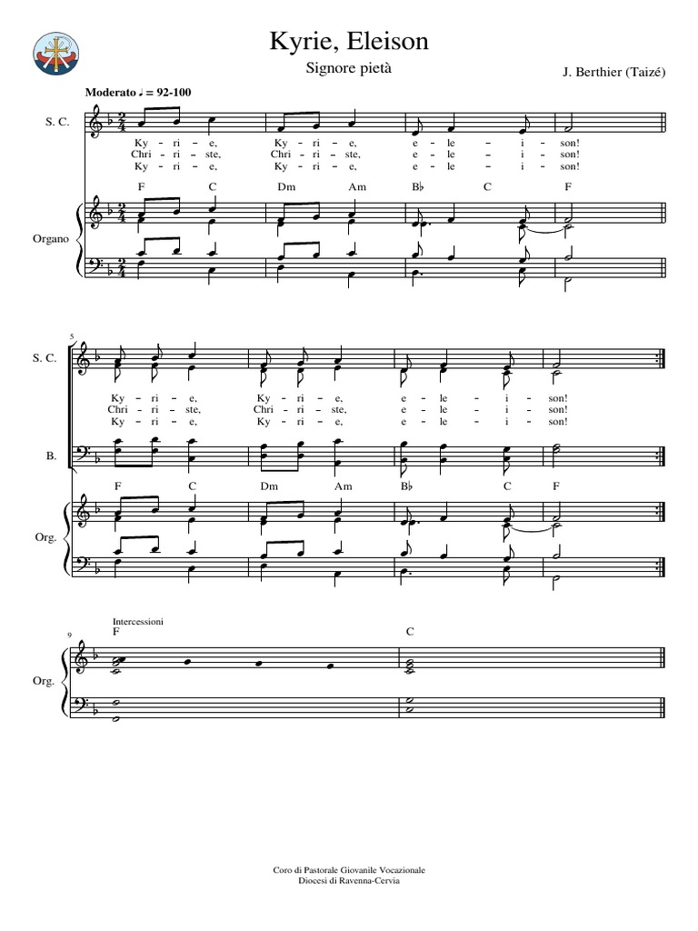 Taizé Kyrie Eleison Sheet Music | PDF