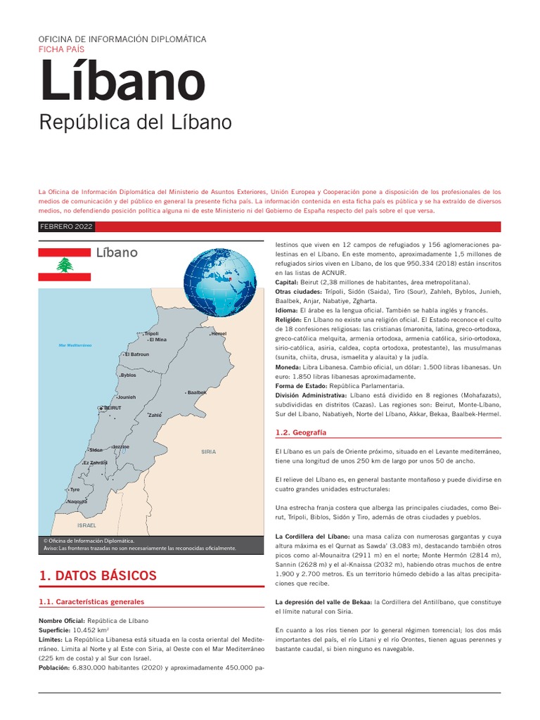 Libano - FICHA PAIS | PDF | Líbano | Beirut
