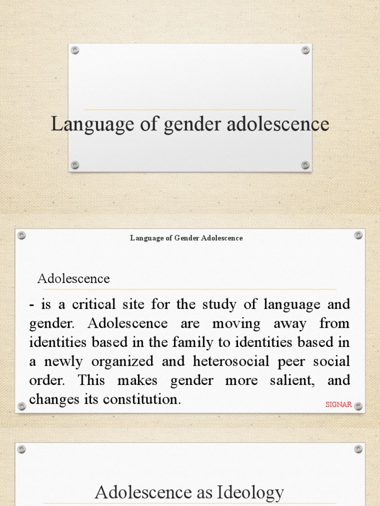 Language of Gender Adolescence REPORTING | PDF | Adolescence | Gender