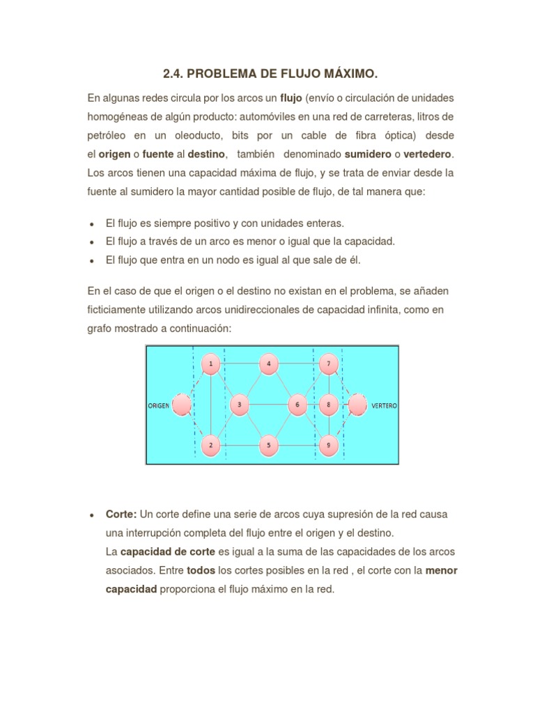 Articulo Del Tema 2.4. Problema de Flujo Máximo. | PDF | Combinatoria | Matemáticas discretas
