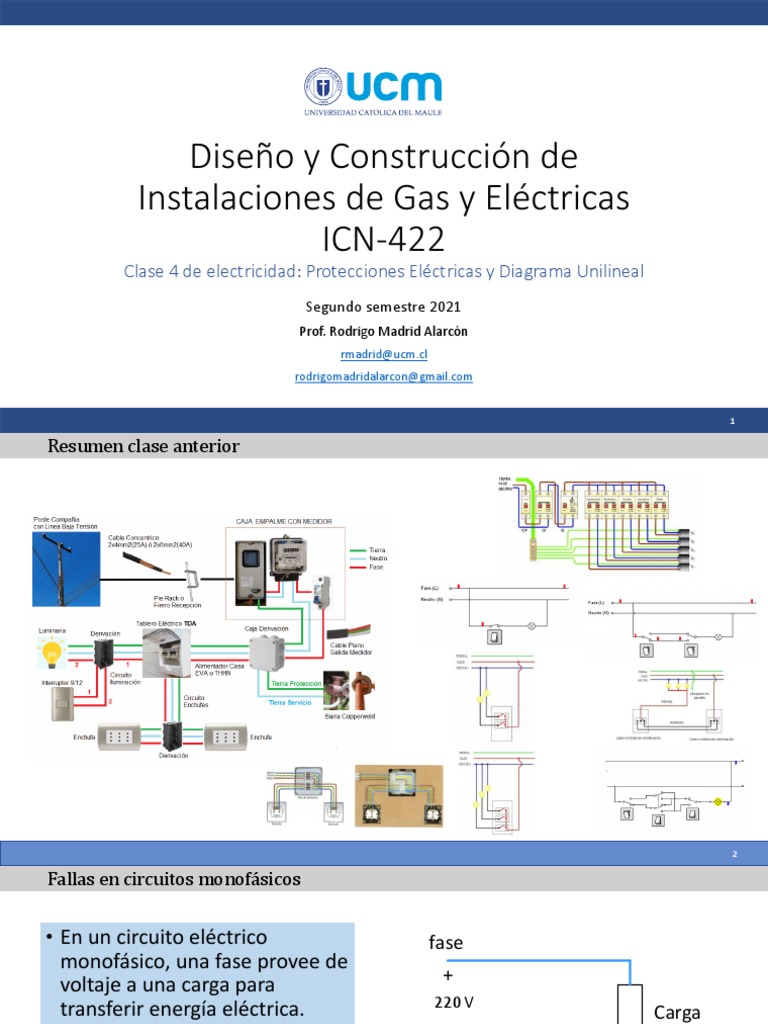 Protecciones y Diagrama Unilineal | PDF | Corriente eléctrica | Ingenieria Eléctrica