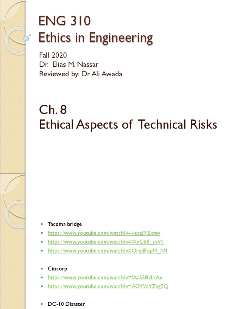 Ethics Chapter 8 Ethical Aspects of Technical Risks | PDF | Risk | Risk Assessment