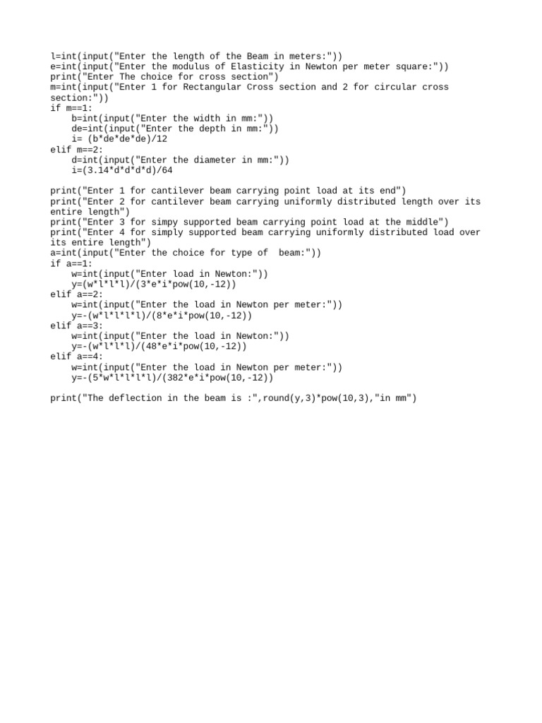 Deflection Program Sahil Mahto | PDF
