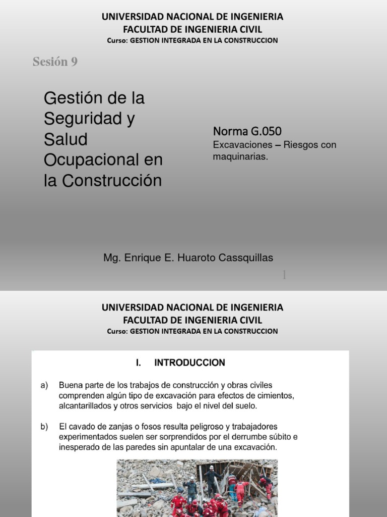 Clase 9 Norma G.050 - Excavaciones - Maquinaria | PDF | Ingeniería | Ingeniero civil