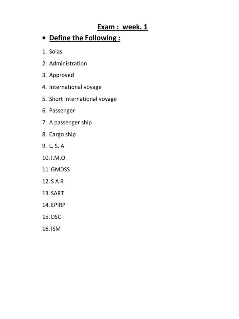 Questions - Week 1 | PDF | Ships | Water Transport
