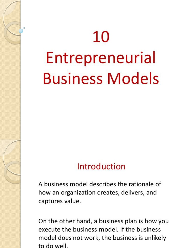 Entrepreneurship Models | PDF
