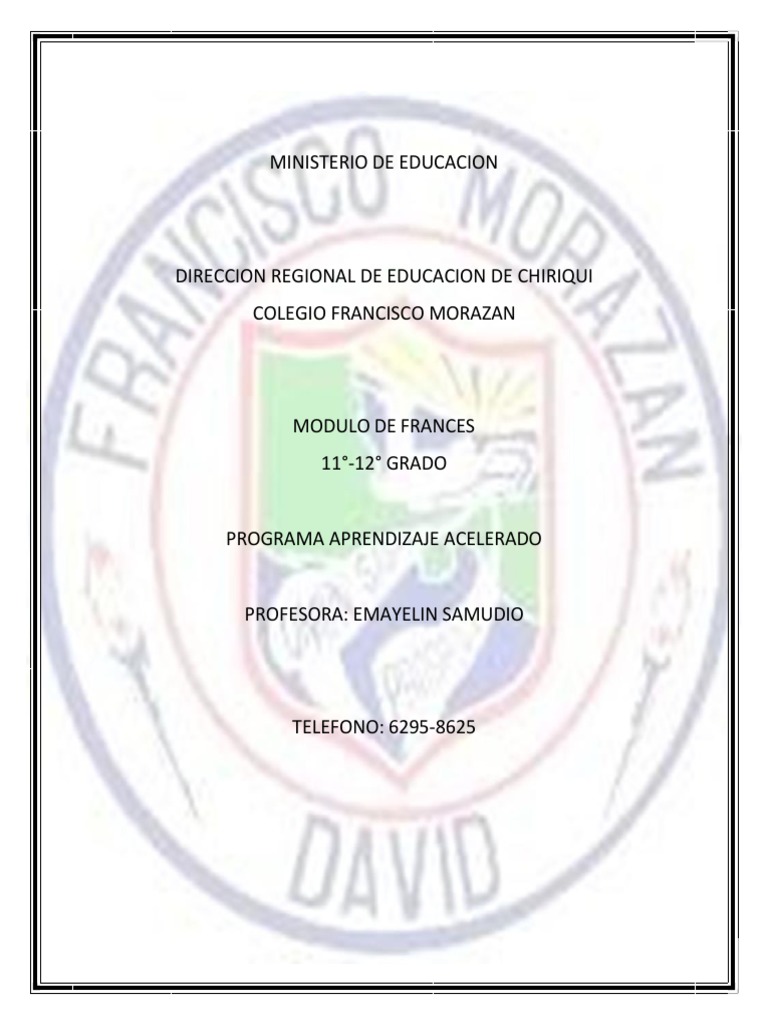 Modulo de Frances de Undecimo y Duodecimo (2022) Primer Trimestre | PDF