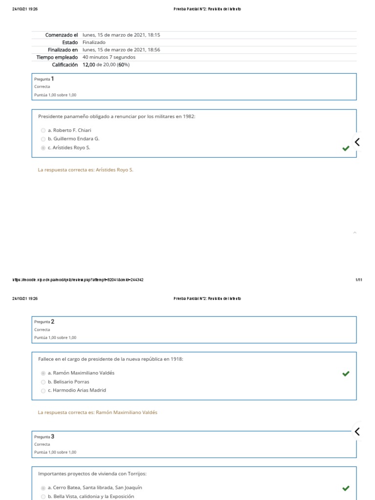Prueba Parcial N 2 Revisi N Del Intento PDF | PDF | Panamá
