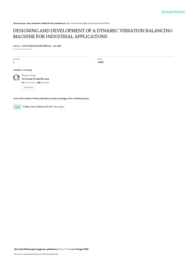Designing and Development of A Dynamic Vibration B | PDF | Force ...