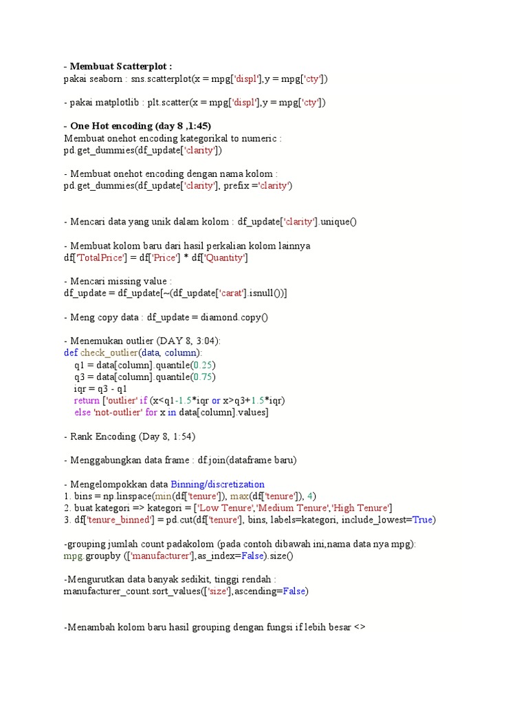 Rangkuman Coding Python | PDF | Metode & Bahan Ajar