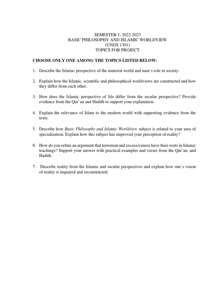 UNGS 1301 - Finalized Topics For Continuous Assessment | PDF