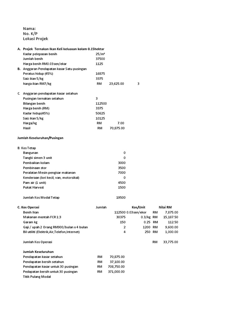 Contoh Cash Flow | PDF