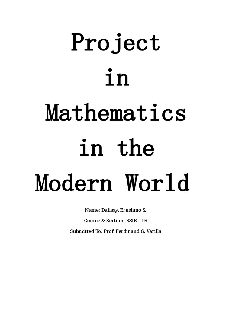 MMW Project Answer Sheet | PDF | Statistics | Sampling (Statistics)