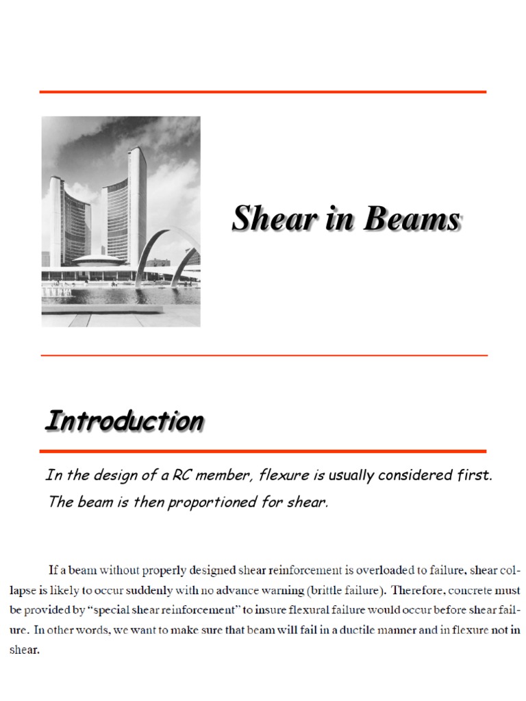 01-Shear in Beams | PDF | Beam (Structure) | Bending