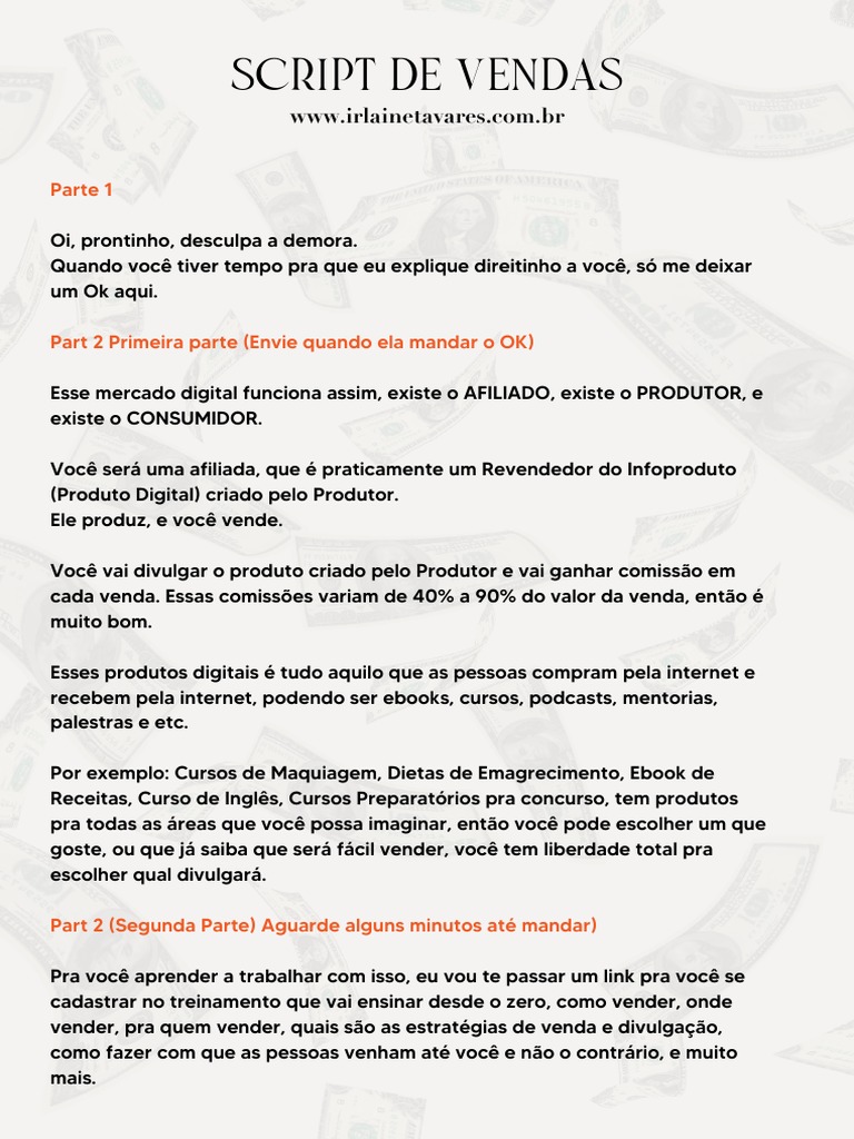 Script de Vendas | PDF | Marketing | Dinheiro