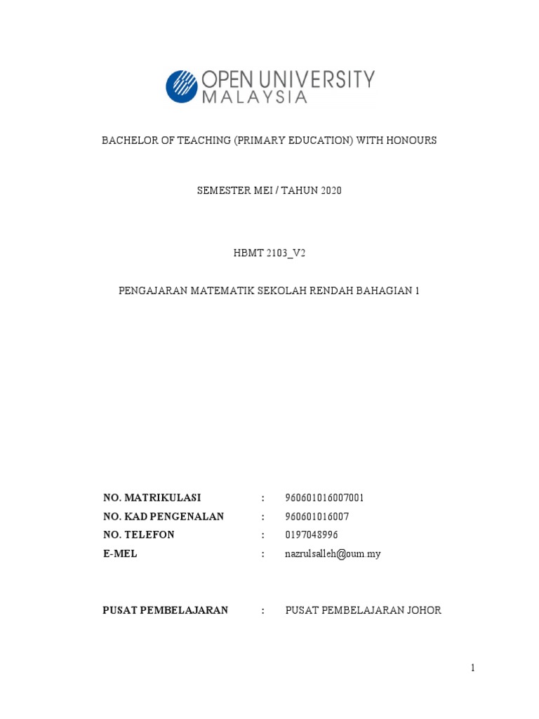 Matematik Sekolah Rendah | PDF