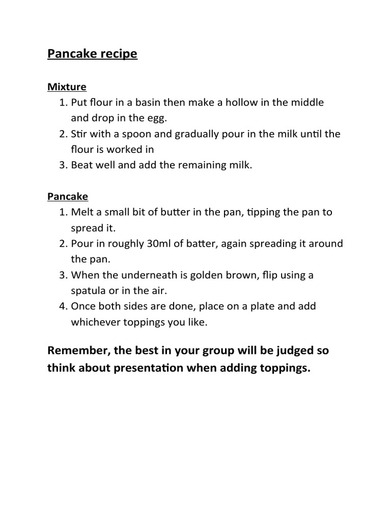 Pancake Recipe | PDF