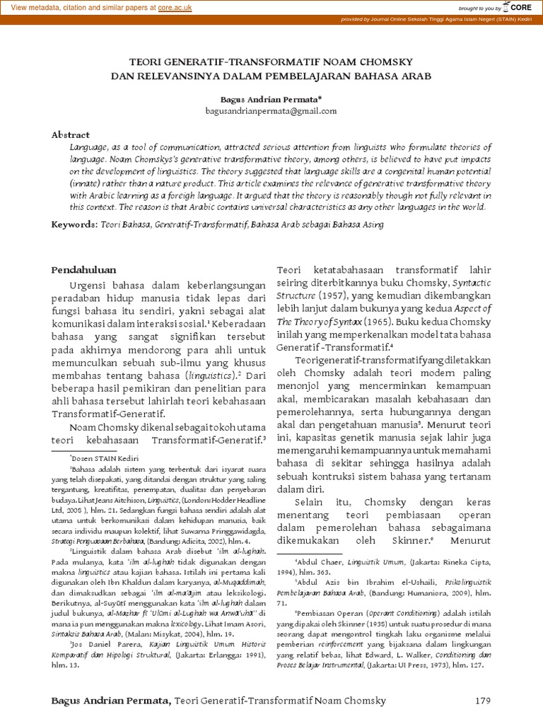 Teori Generatif | PDF