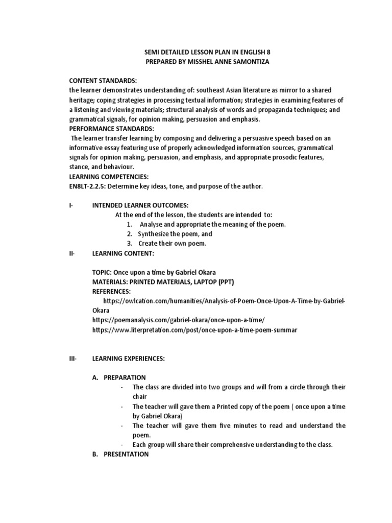 Lesson Plan | Download Free PDF | Lesson Plan | Learning