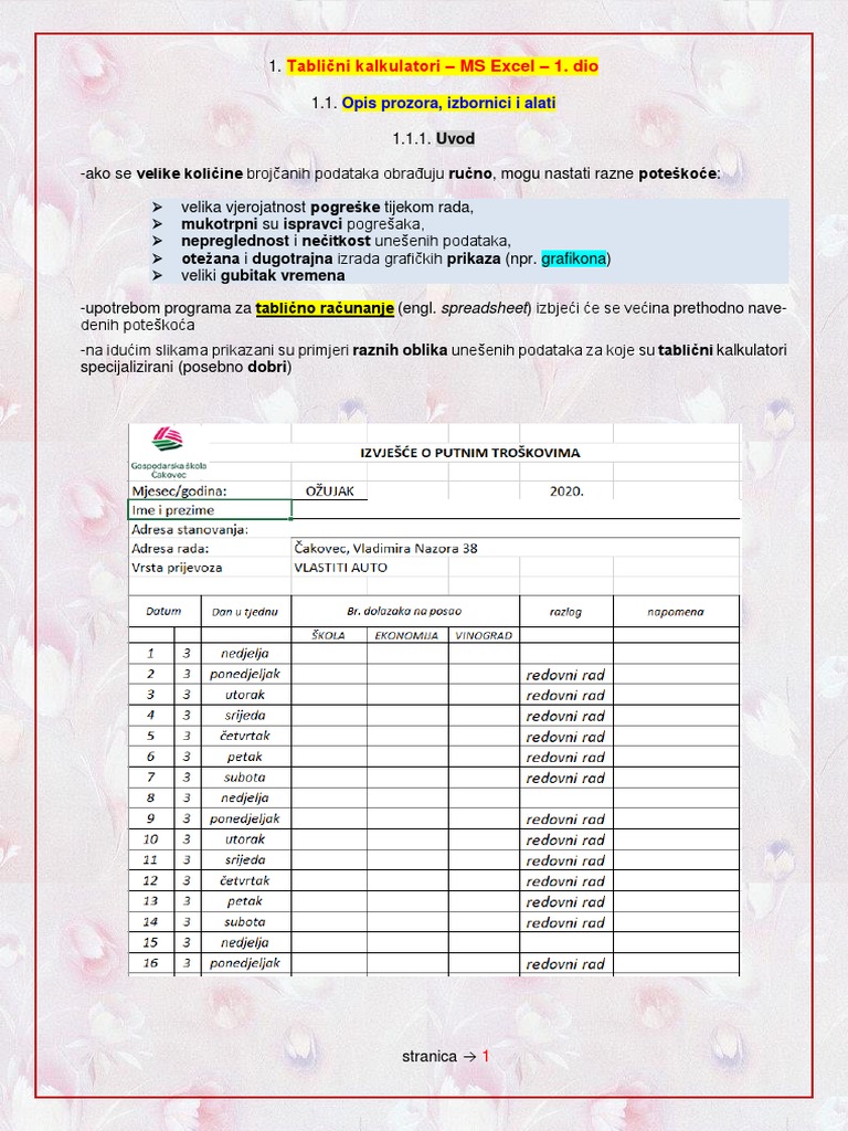 Excel 2019 - 1. Dio | PDF