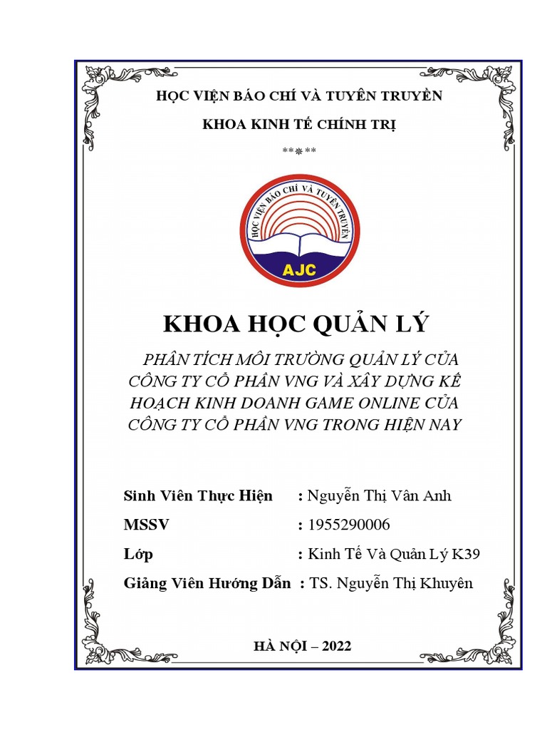 Tiểu luận KHQL | PDF