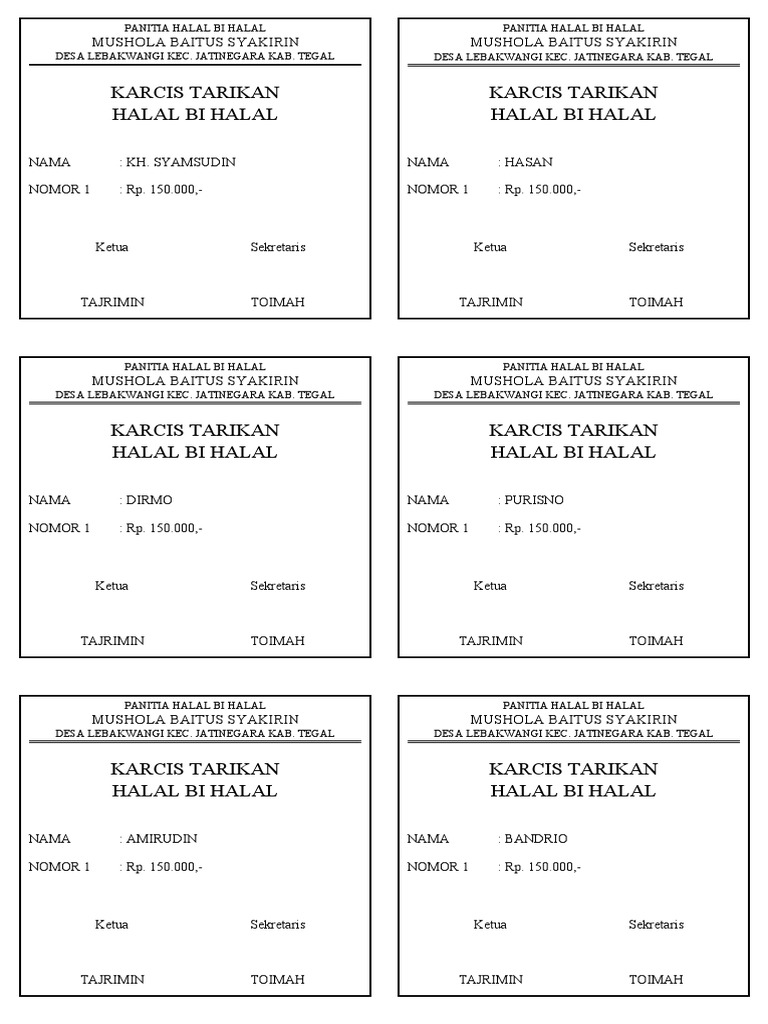 Karcis KELAS 1 | PDF