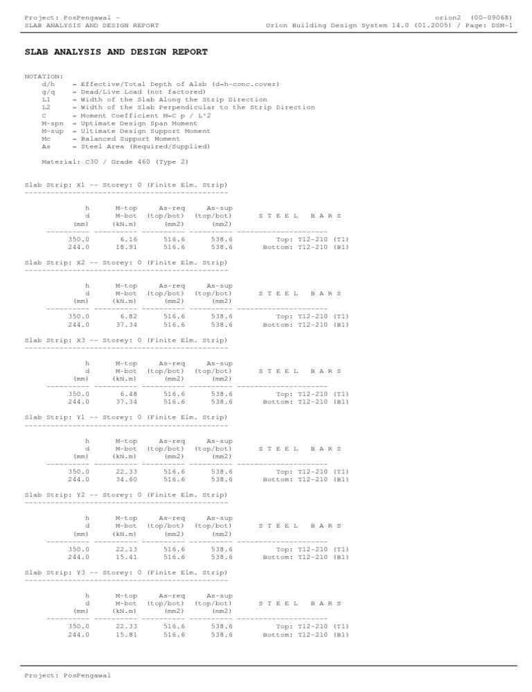 Slab Analysis & Design Report | PDF | Technology & Engineering