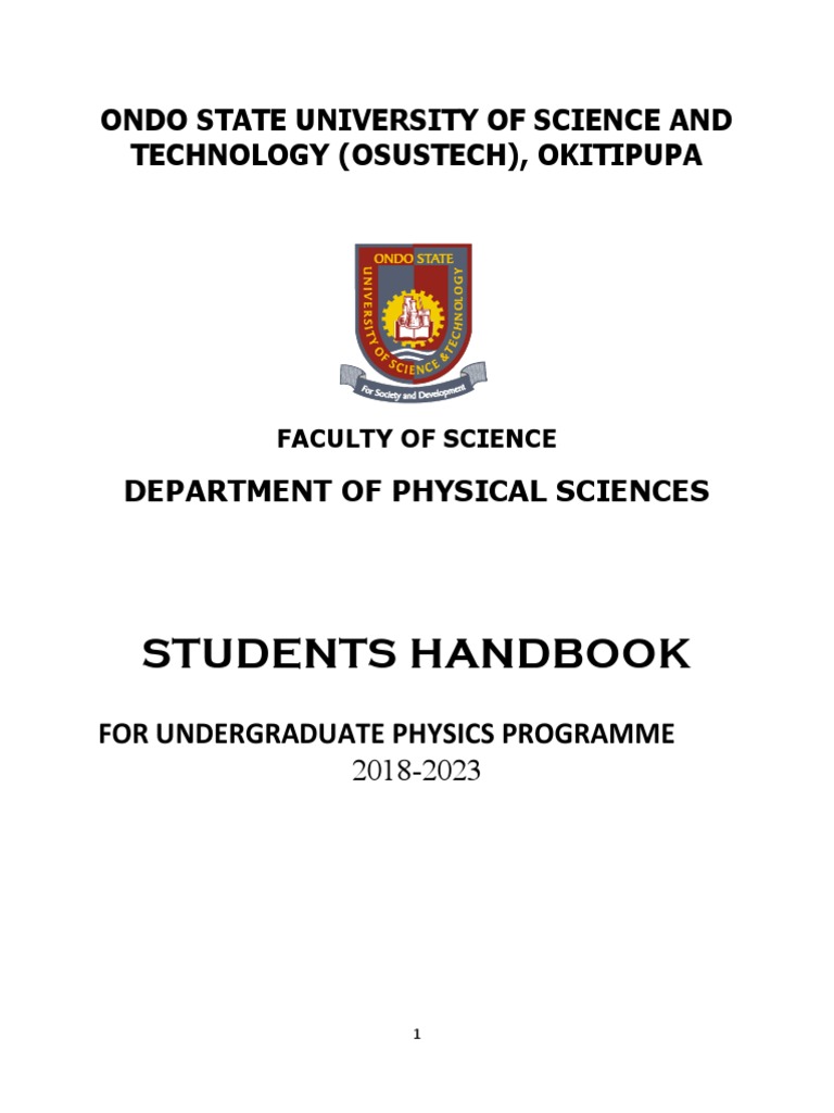 Students Handbook - Physics | PDF | Academic Degree | University And ...