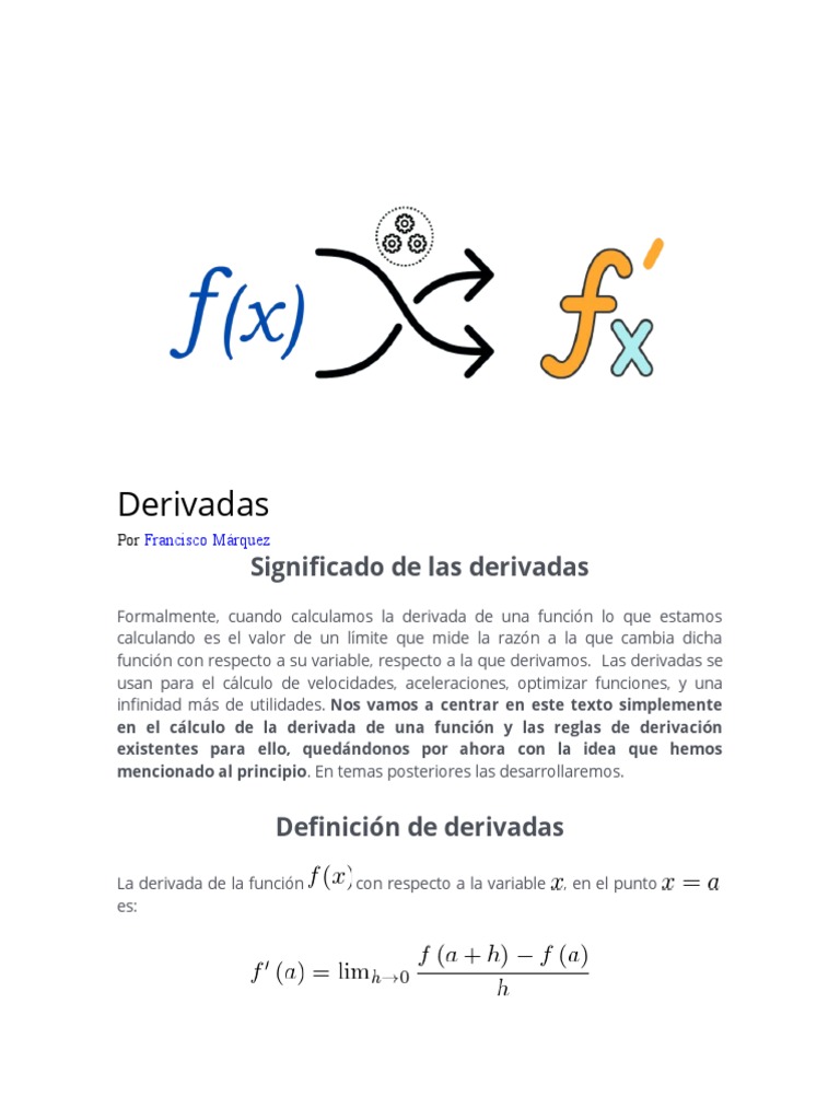 Derivadas | PDF | Derivado | Función (Matemáticas)