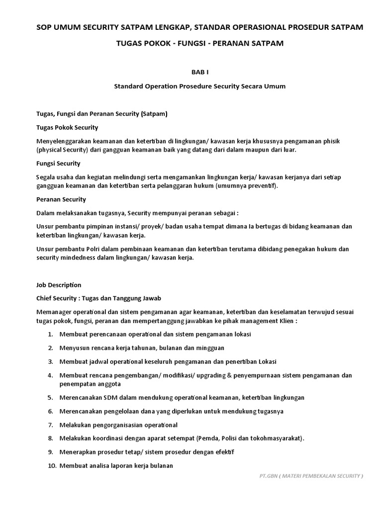 Materi Pembekalan Satpam. by Edi | PDF | Teknologi & Rekayasa
