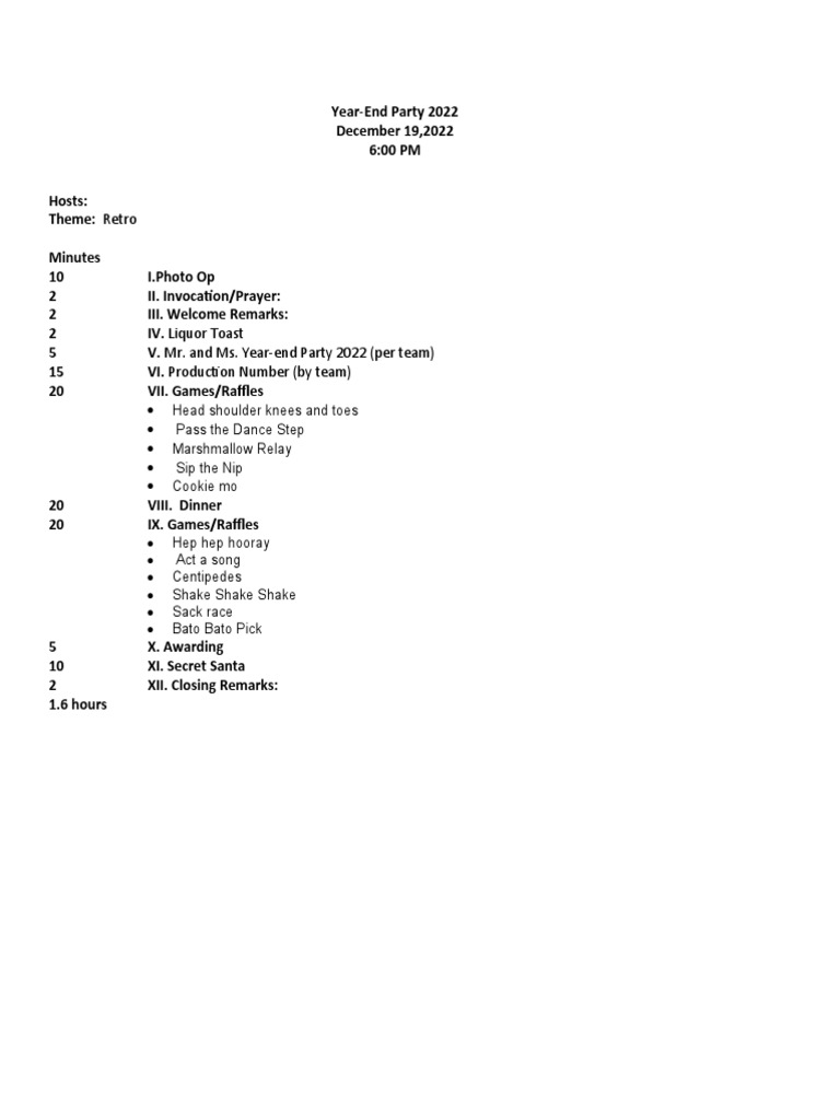 Year-End Program | PDF