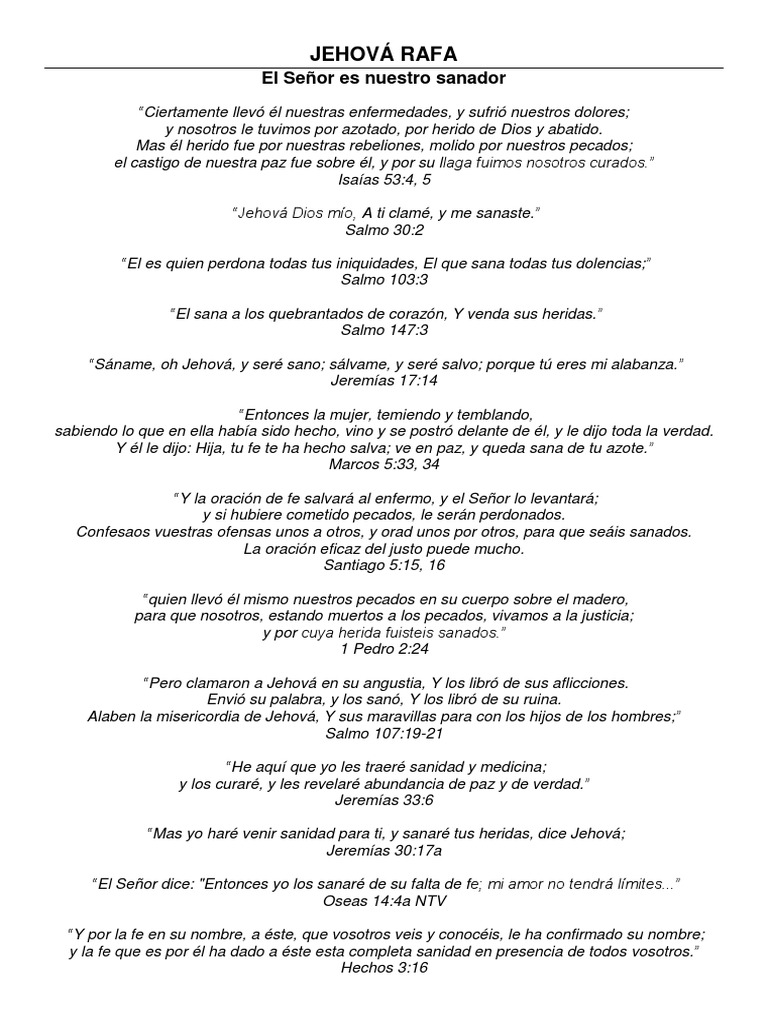 Jehová Rafa | PDF | Pecado | Contenido bíblico