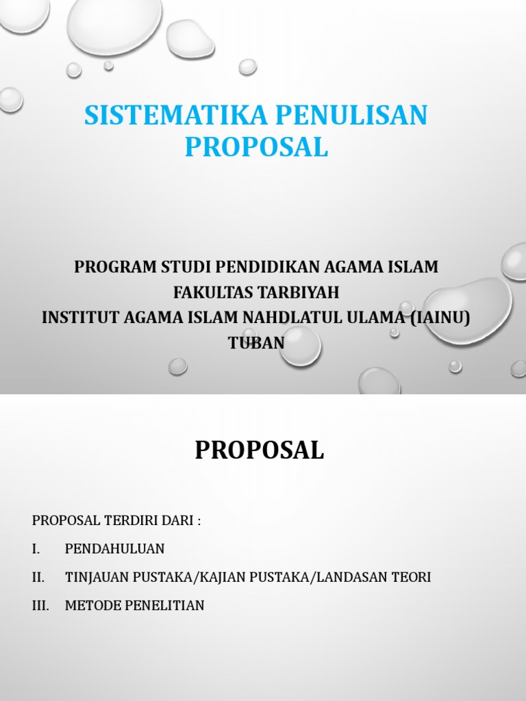 Sistematika Penulisan Proposal | PDF