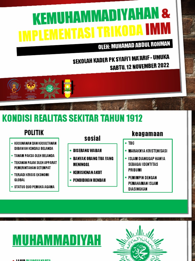 Kemuhammadiyahan & Implementasi Trikoda Imm | PDF