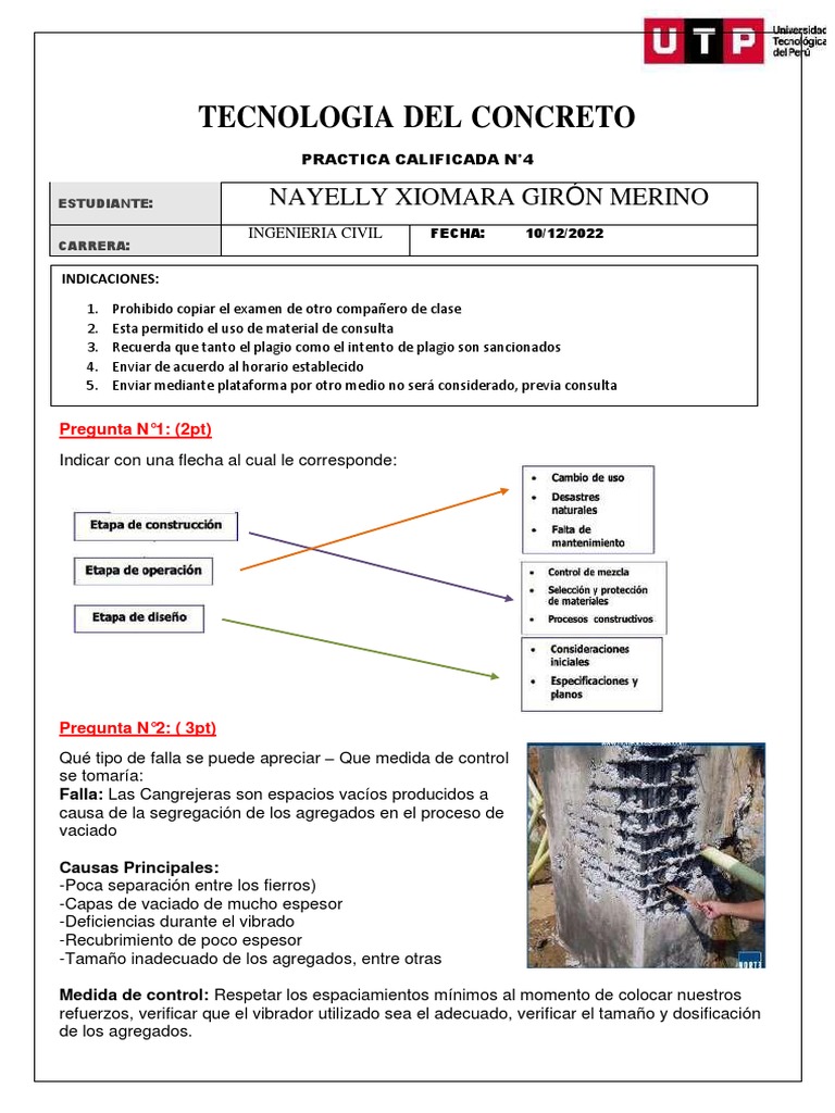 PC4 Tecnologia de Concreto Resolucion | PDF | Hormigón | Materiales