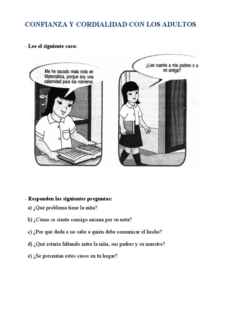 Confianza y Cordialidad Con Los Adultos | PDF