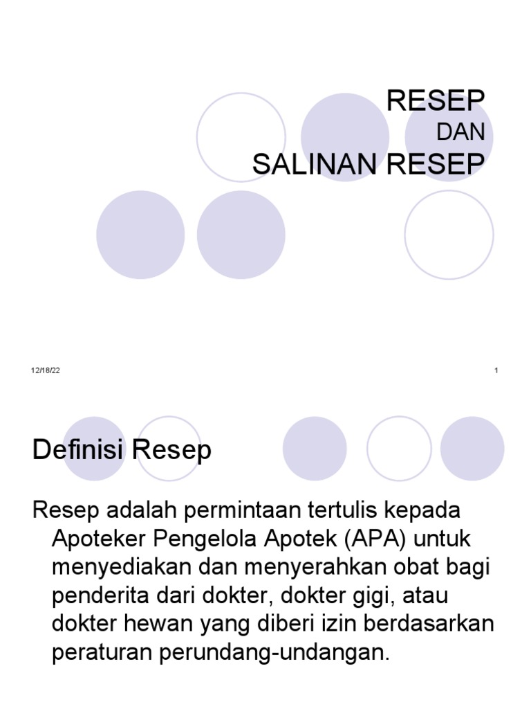 Resep Dan Salinan Resep | PDF | Kesehatan Holistik
