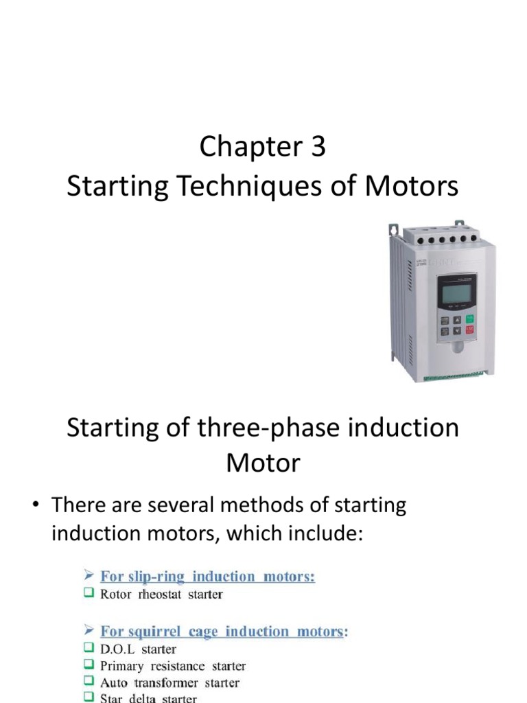 Chapter 3 Starting of AC - DC Motors | PDF | Electric Motor | Transformer