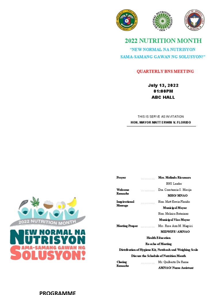 2022 NUTRITION MONTH Invitation | PDF