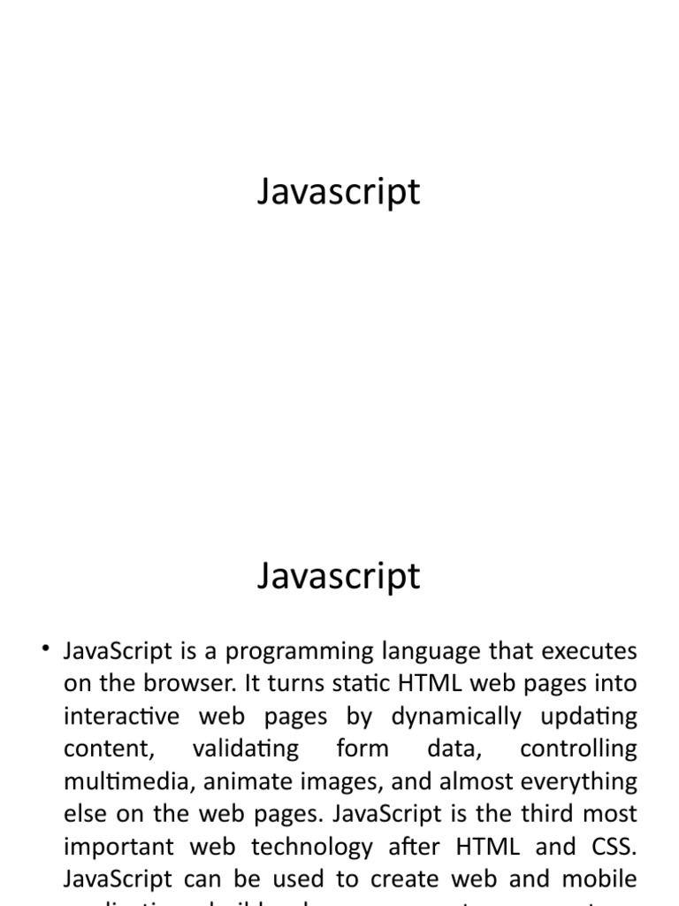 Javascript | PDF | World Wide Web | Internet & Web Javascript | PDF | World Wide Web | Internet & Web